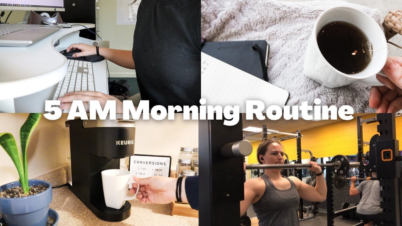 REALISTIC 5 AM Morning Routine | 9-5 Morning Routine, Productivity Tips ...
