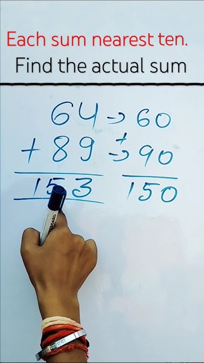 Find the actual sum and estimated sum ( Nearest ten ) || Sum #maths # ...