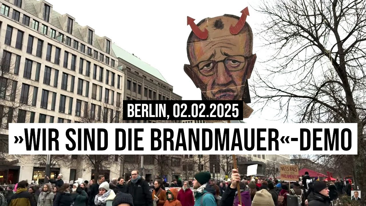 02.02.2025 Berlin Menschen & Schilder der Wir sind die Brandmauer Demo ...