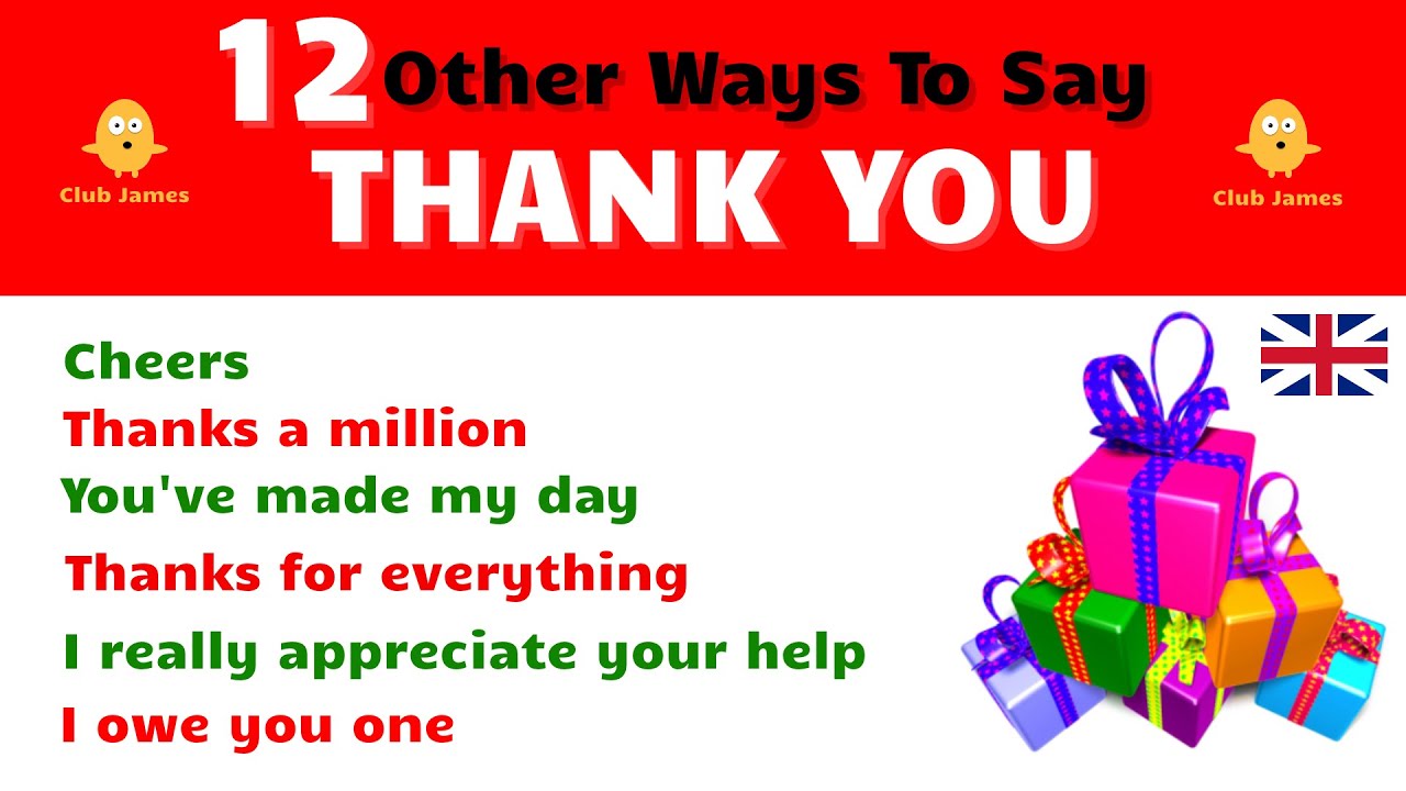 12 Other Ways to Say THANK YOU in English - YouTube
