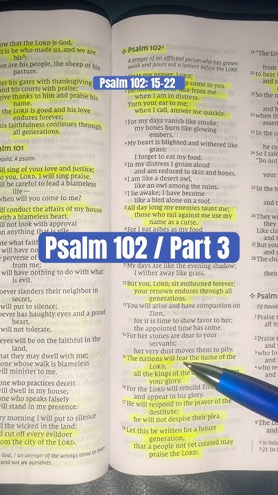 Psalm | Book IV | Psalm 102/3 Psalm 102:15-22 psalms #bible #reading #prayers #God #promise ...
