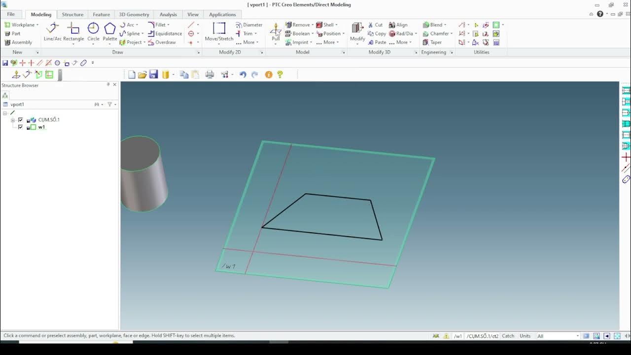 Bài 01 Hướng dẫn sử dụng phần mềm PTC creo Elements Direct Modeling ...