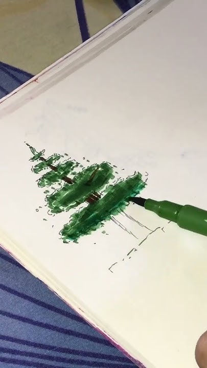 How to draw pine tree #drawing - YouTube
