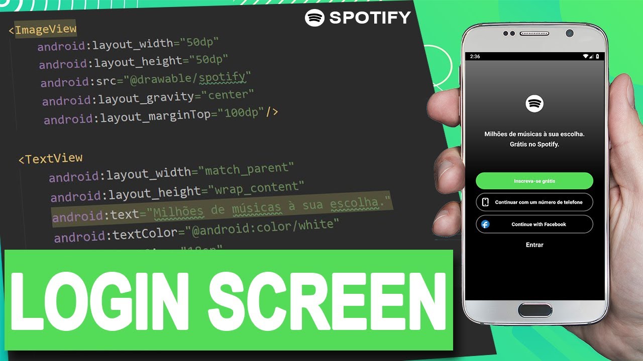 ANDROID STUDIO: Criando Tela de Login do App Spotify - Design - YouTube