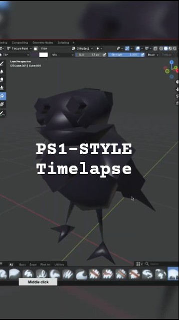 Low-Poly PS1-style 3D Modelling Timelapse #ps1 #gamedev #3dmodeling # ...