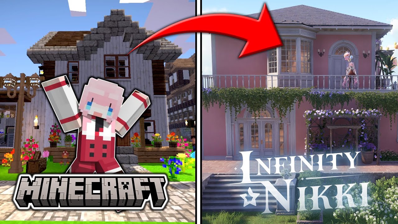 อัพเดตใหม่!! เปลี่ยนบ้านใน Minecraft ให้เป็นบ้านใน Infinity Nikki ️ ...