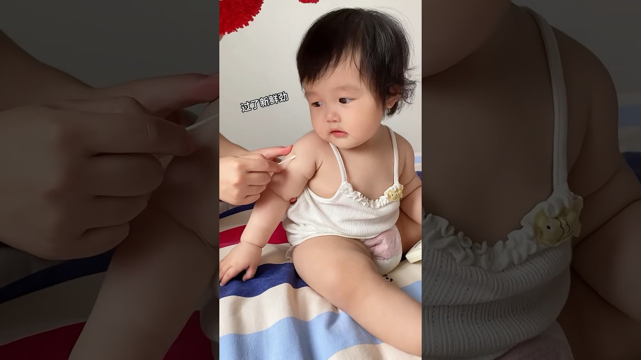 Train your baby's reaction to injections #funny #cutebaby - YouTube