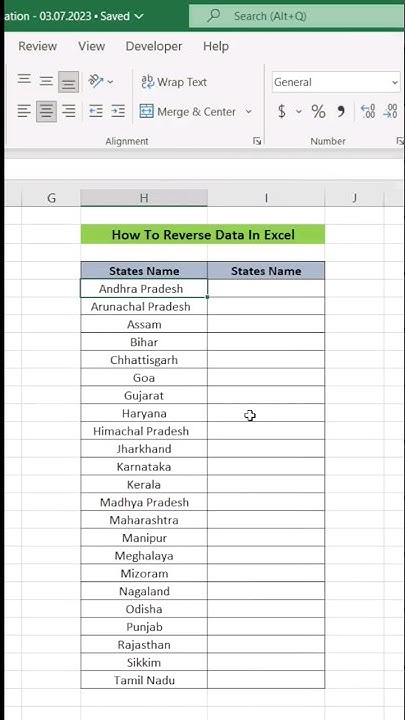 How To Reverse Data In Excel Using Index & Rows Formula - YouTube