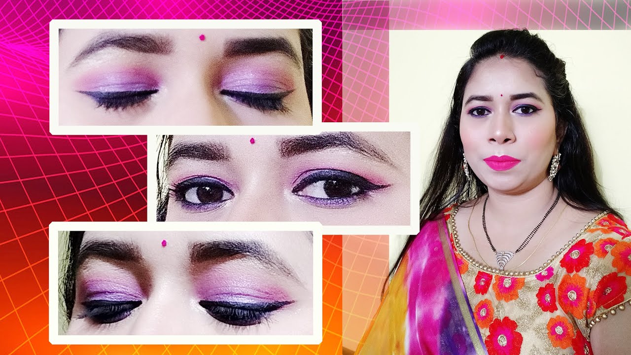 Pink & Purple Eye Look and Makeup Tutorial, (मेकअप) - YouTube