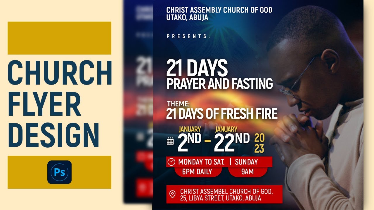 Prayer and Fasting Flyer Design | How To Design a Church Flyer in ...