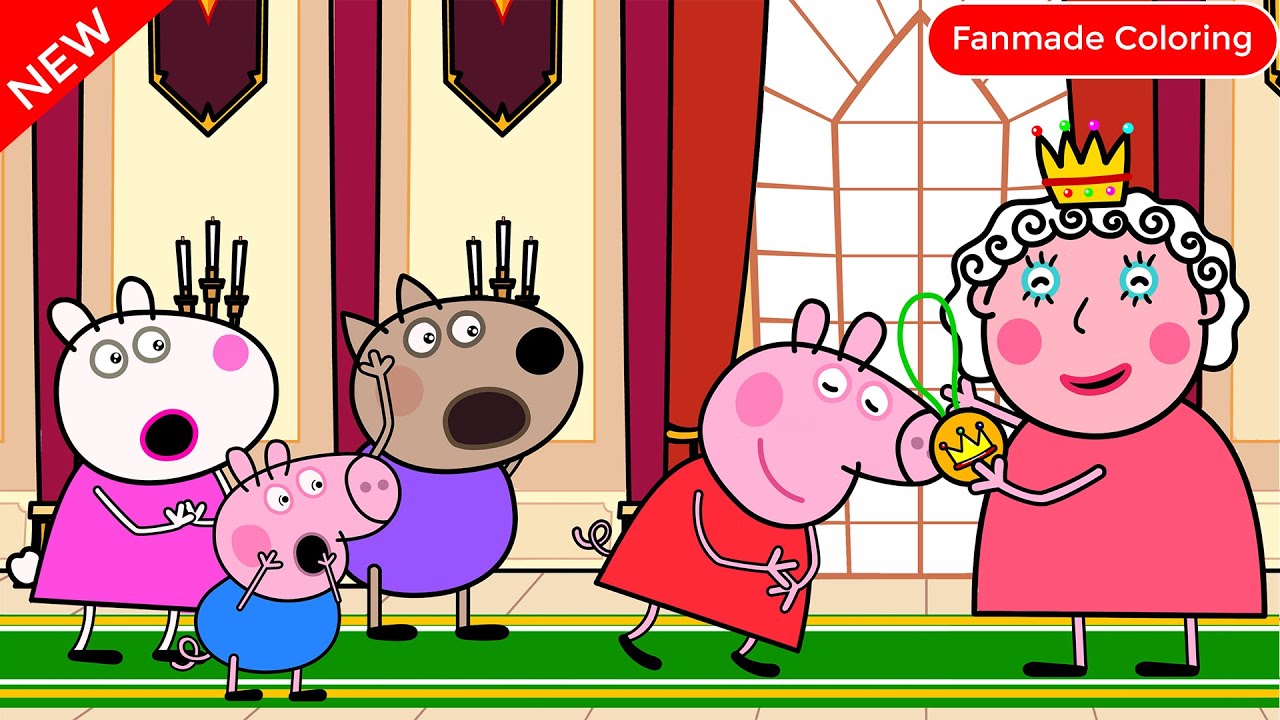 Peppa Pig Meets The Queen | Peppa Pig Fanmade Coloring Story - YouTube
