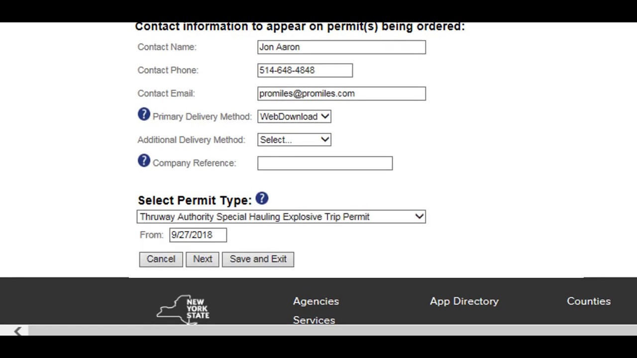 HOOCS Ordering Thruway Permits Tutorial Video - YouTube