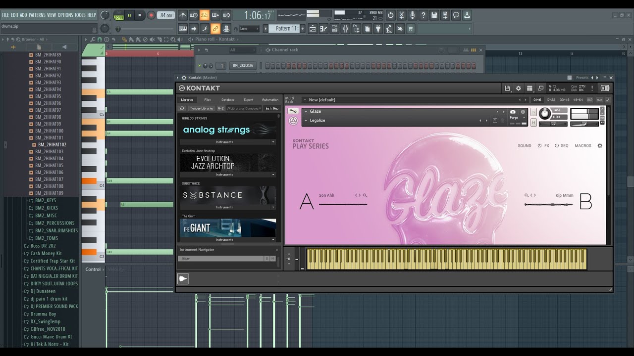 Playing Kontakt Library - Glaze - YouTube