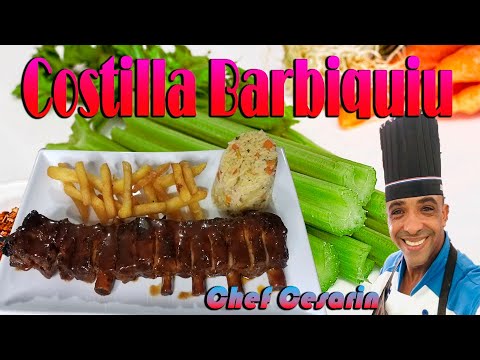 Como preparar Costilla de cerdo en salsa BBQ, (Barbiquiu), Chef Cesarin ...