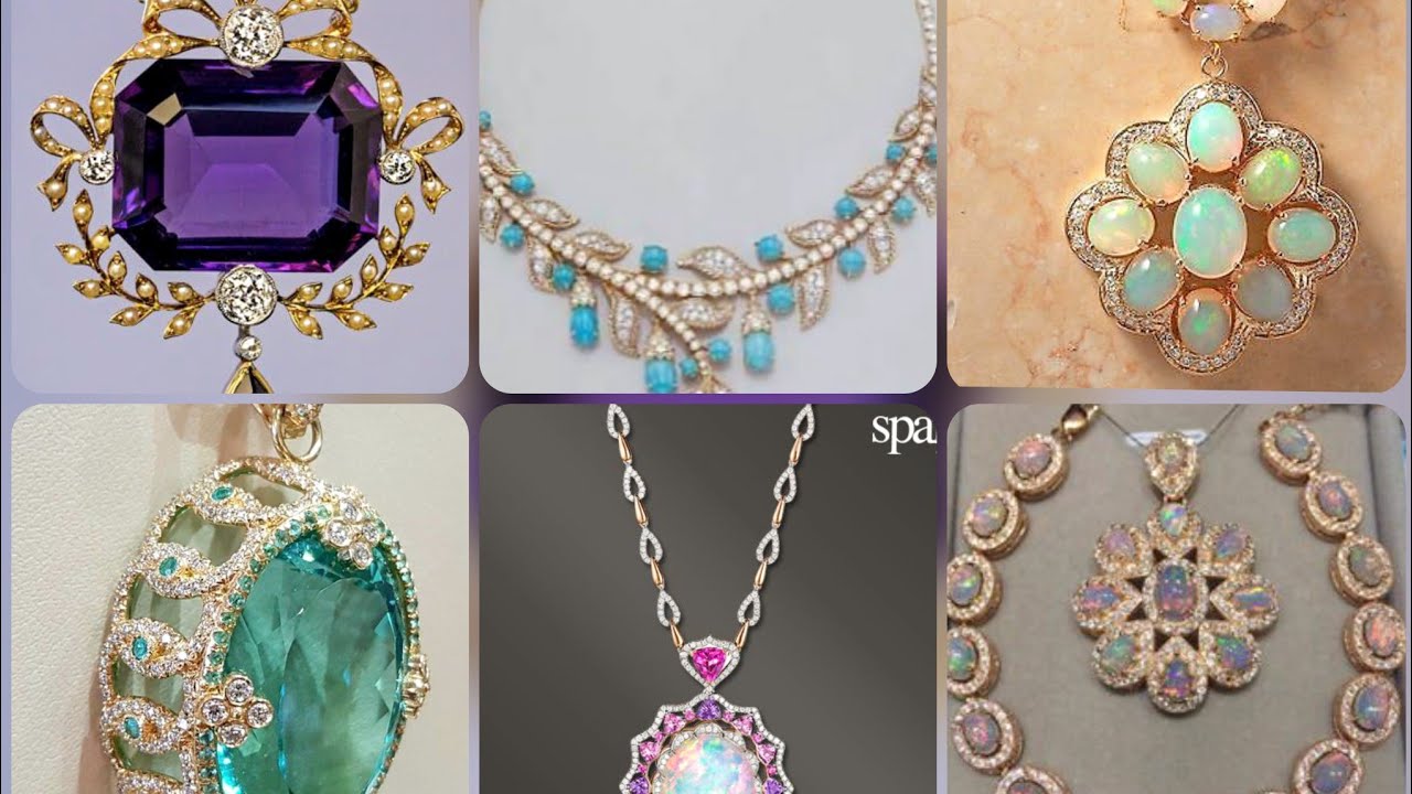 Most beautiful and trendy stone neckless collection - YouTube