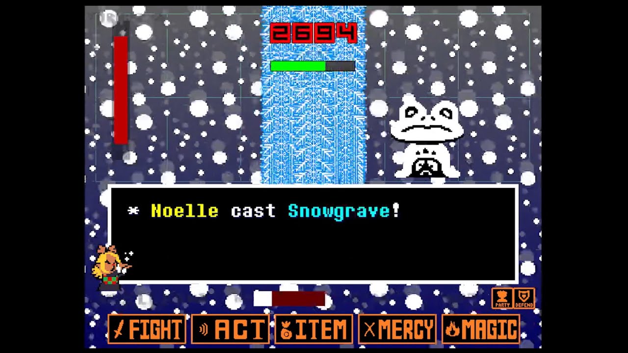 Noelle casts Snowgrave, then absorbs Frisk's SOUL (Undertale First ...