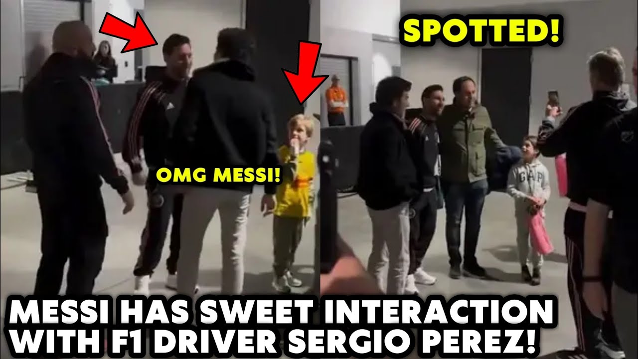 Spotted: Lionel Messi has sweet interaction with F1 driver Sergio Perez ...