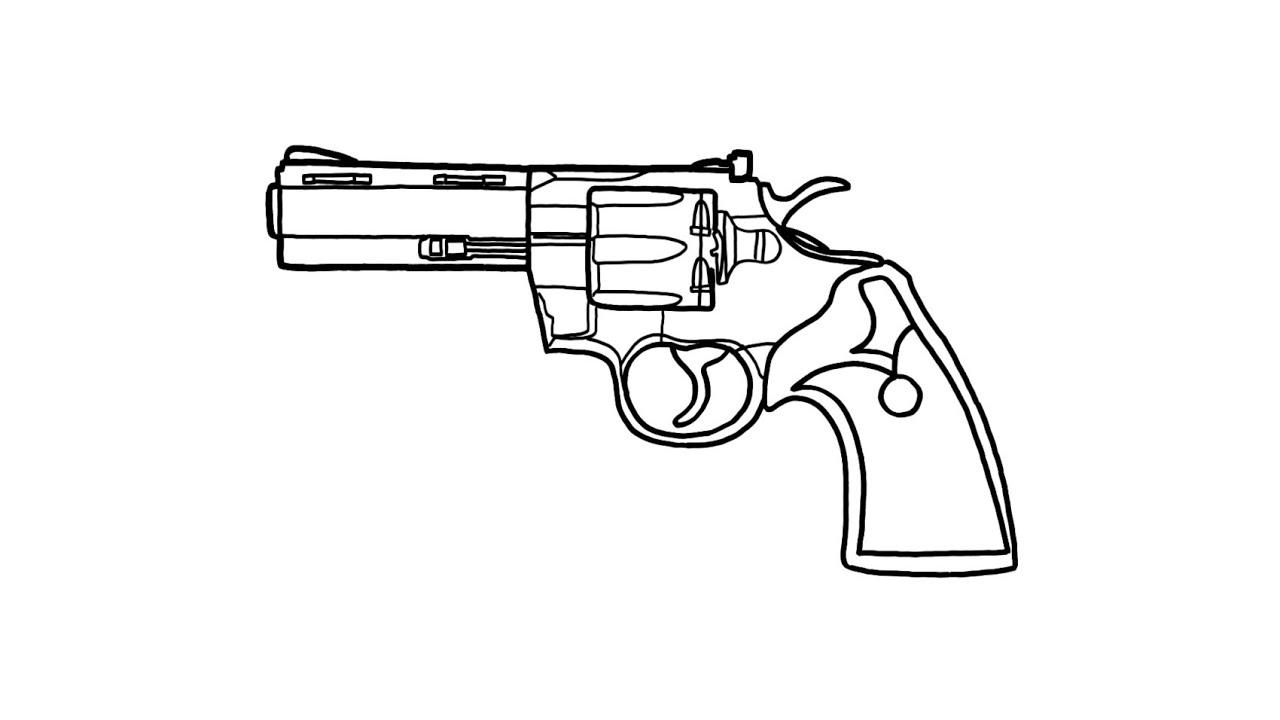 How to draw Pistol with Art by Wady | Easy Drawing - YouTube
