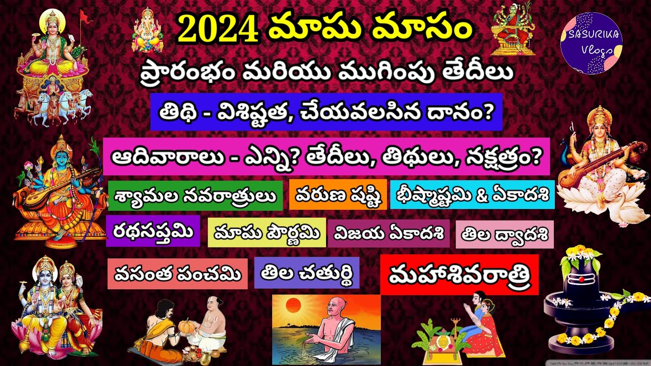 Magha Masam 2024 Dates | Magha Masam Snanam|Magha Masam Danalu| 2024 ...