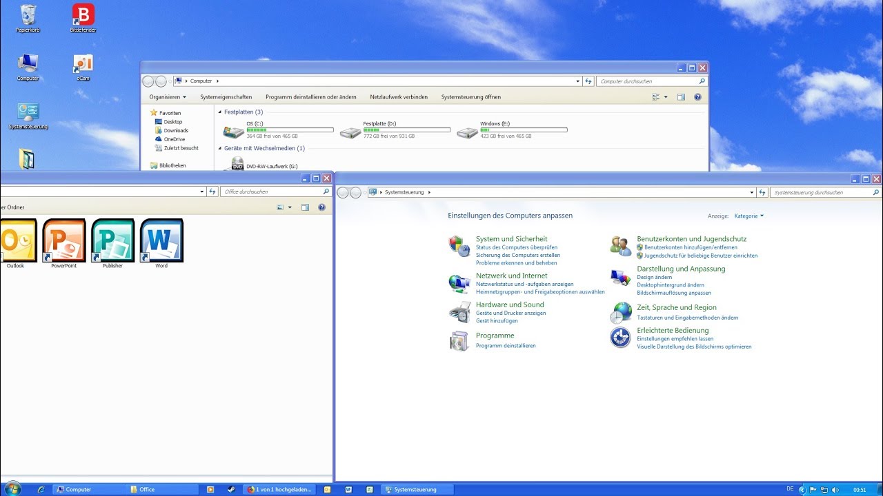 Windows 7 mit Windows XP Luna Theme - YouTube