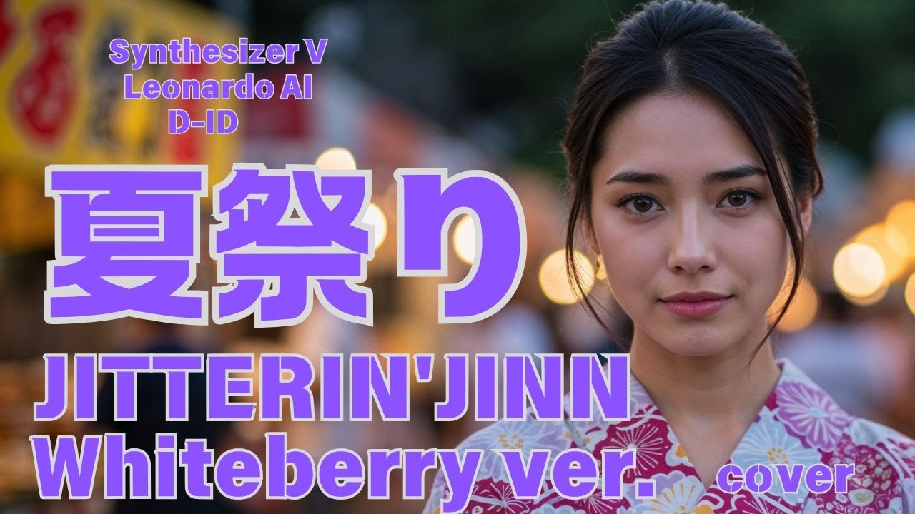 【AIが歌う】夏祭り /JITTERIN'JINNジッタリンジン(Whiteberry ver.)cover【Synthesizer V】【Leonardo AI】【D-ID】 - YouTube