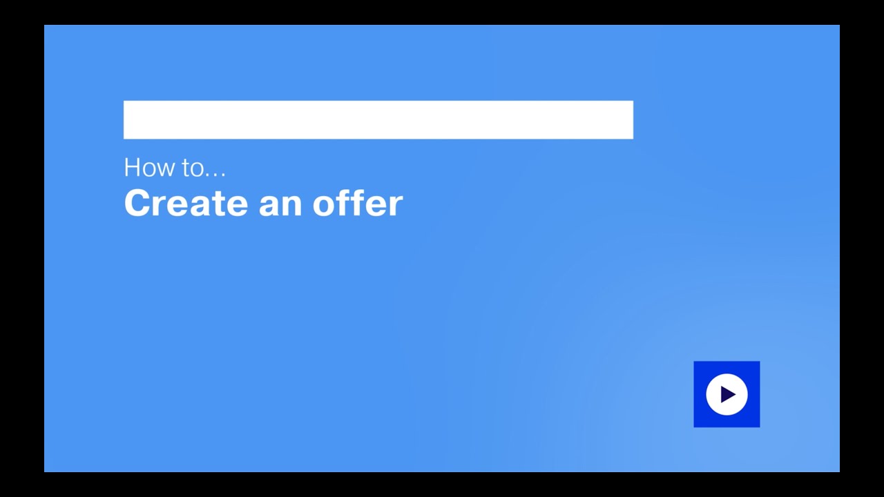 Creating an offer - YouTube