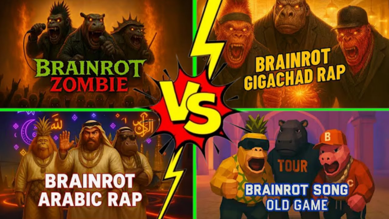 Brainrot Zombie 🧟 vs Gigachad Rap 🎤 vs Arabic Rap 🌍 vs Old Game Song 🎮 ...