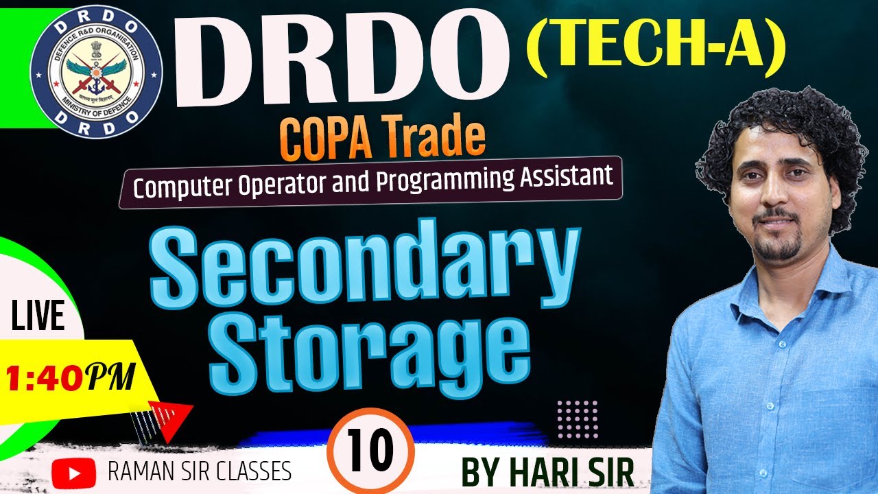 10| Secondary Storage? Full Explanation | DRDO (TECH-A) COPA Trade TIER ...