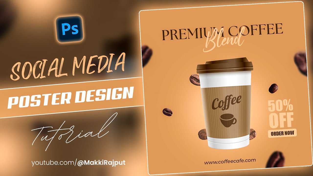 Make Premium Coffee Poster Design Photoshop Tutorial - YouTube