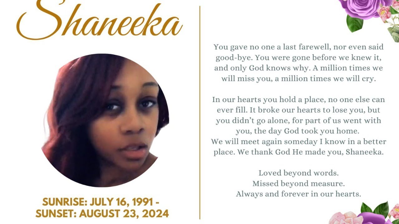 Celebration of Life - Shaneeka Tamoy Burton Saturday, September 21 ...