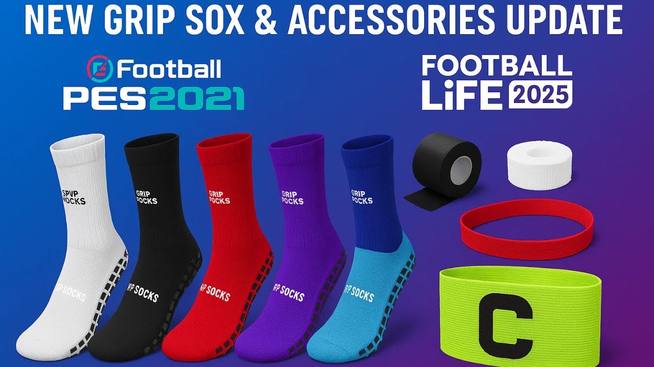 "New Grip Sox & Accessories V2 Update 🧦🔥 | Realism Boost for PES 2021 ...