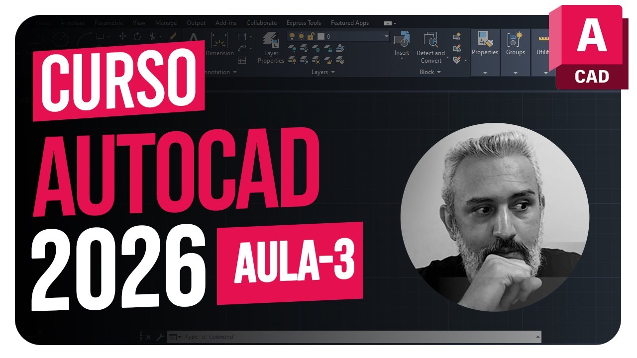2 AUTOCAD 2026 CURSO AULA 3 COMANDO LINE DESENHANDO - YouTube