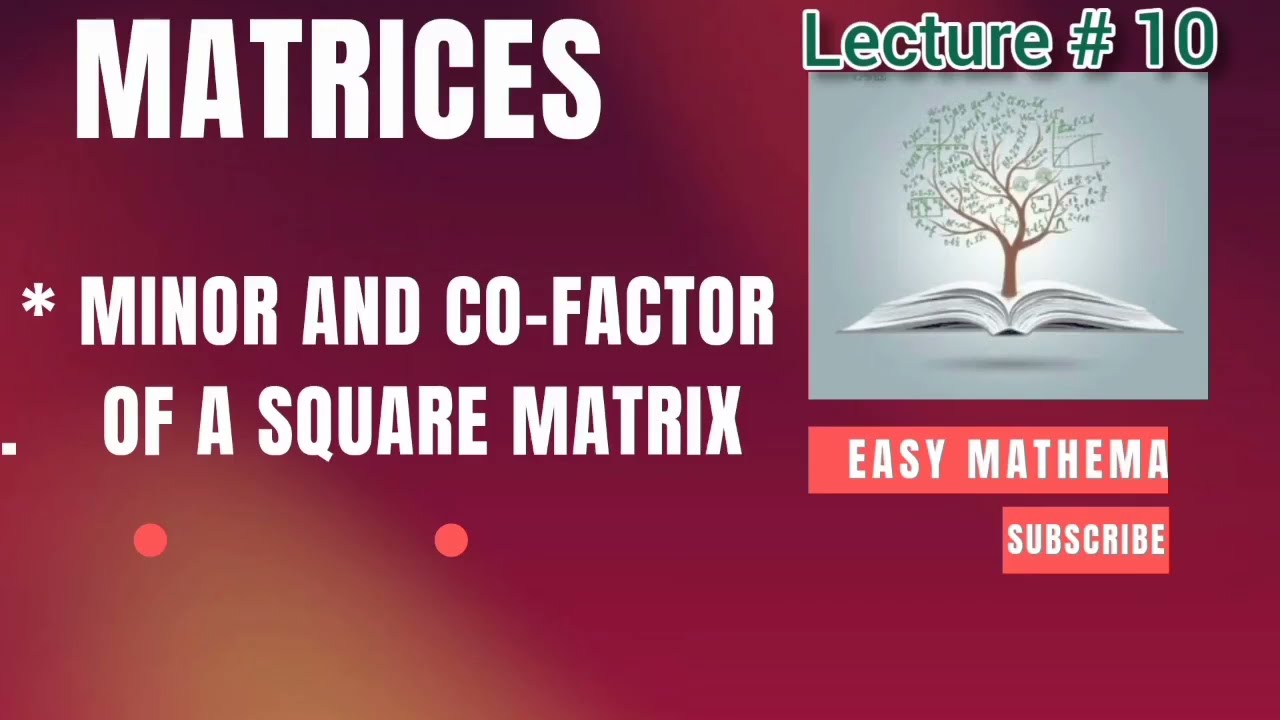 minor and co-factor of an element | minor and cofactor | cofactor ...