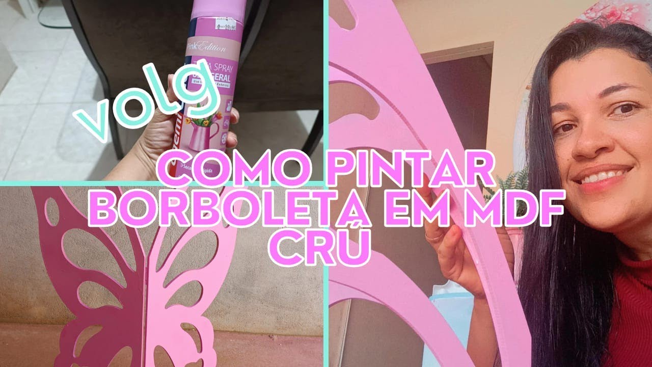Como pintar MDF crú com tinta spray #borboletaemmdf/passo a passo ...
