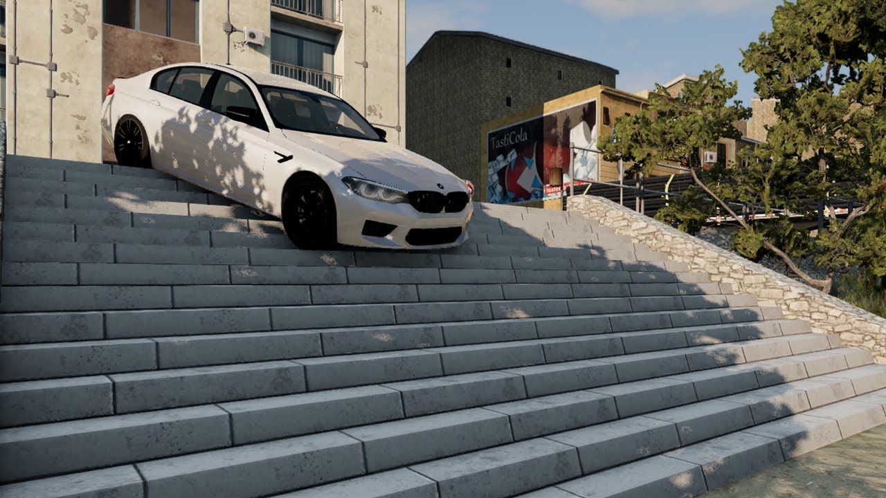 Cars vs Stairs – BeamNG.Drive - YouTube
