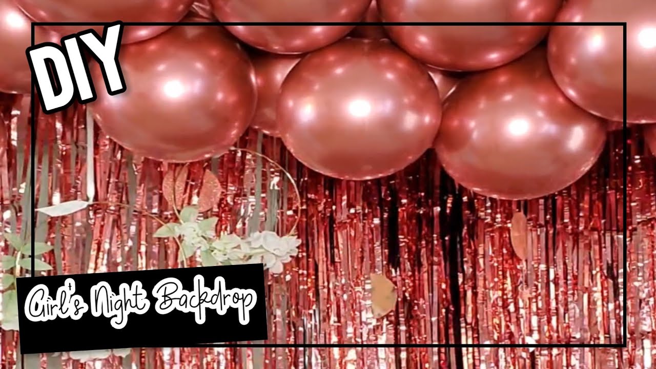 Girl's Night In Pink Metallic Backdrop DIY - YouTube