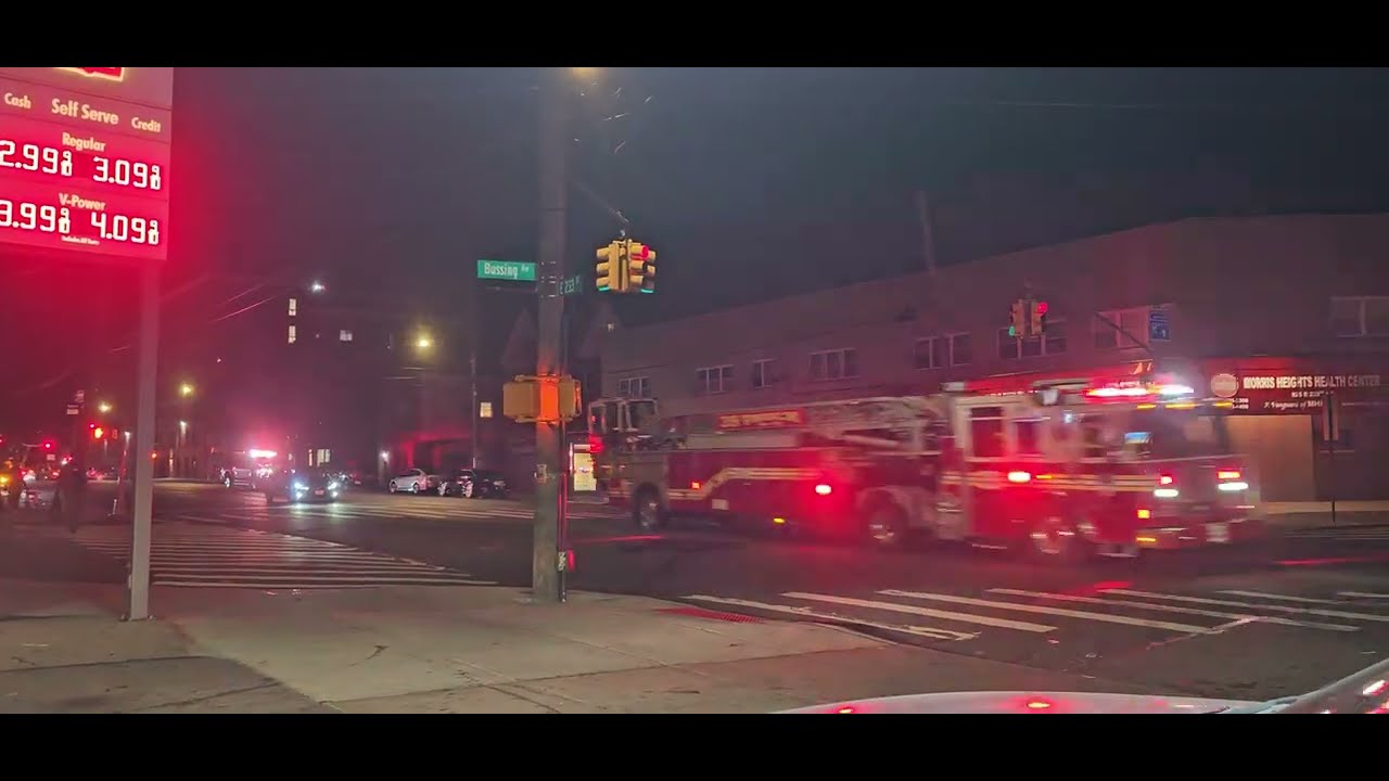 FDNY Engine 63, Ladder 39 and Battalion 15 Responding On East 233rd ...