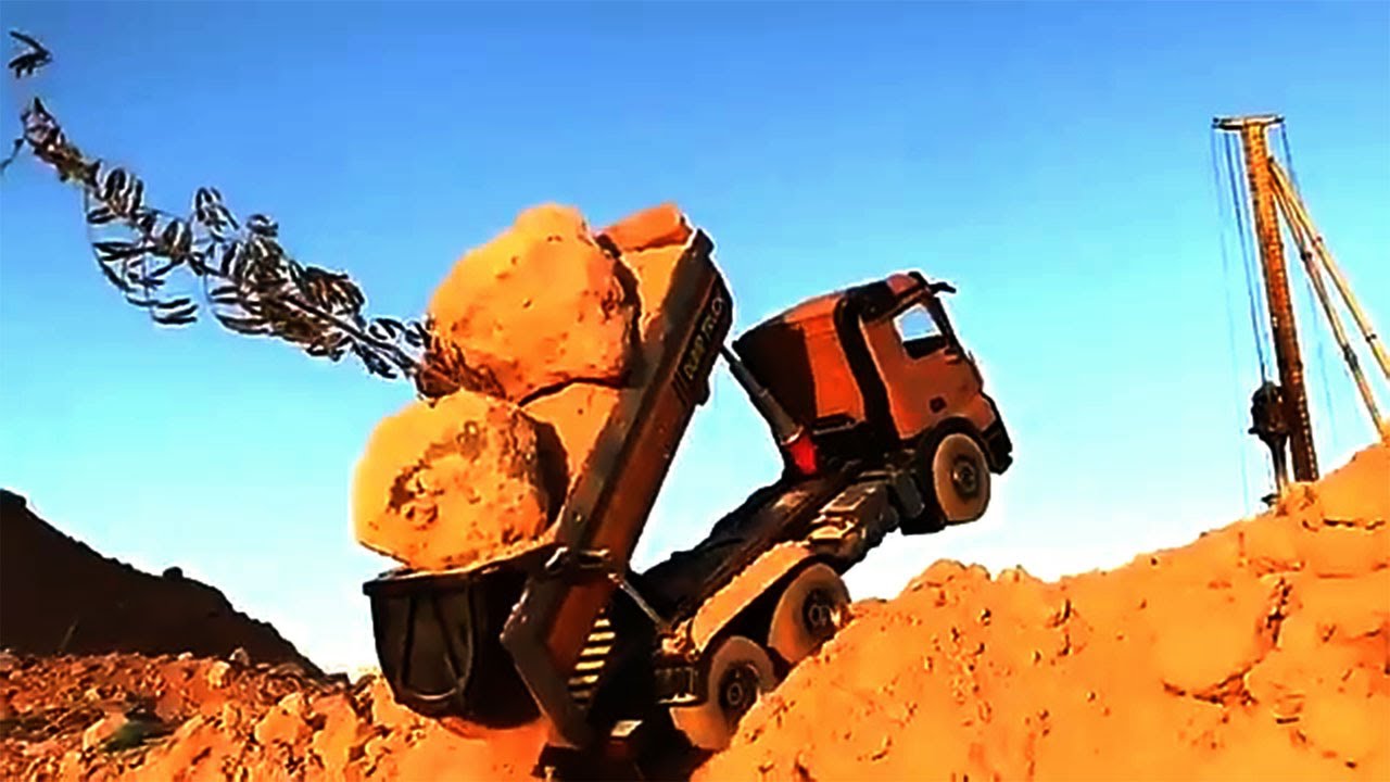 Contruction Volvo Truck Big Accident Save Falling Dump Truck Falling ...