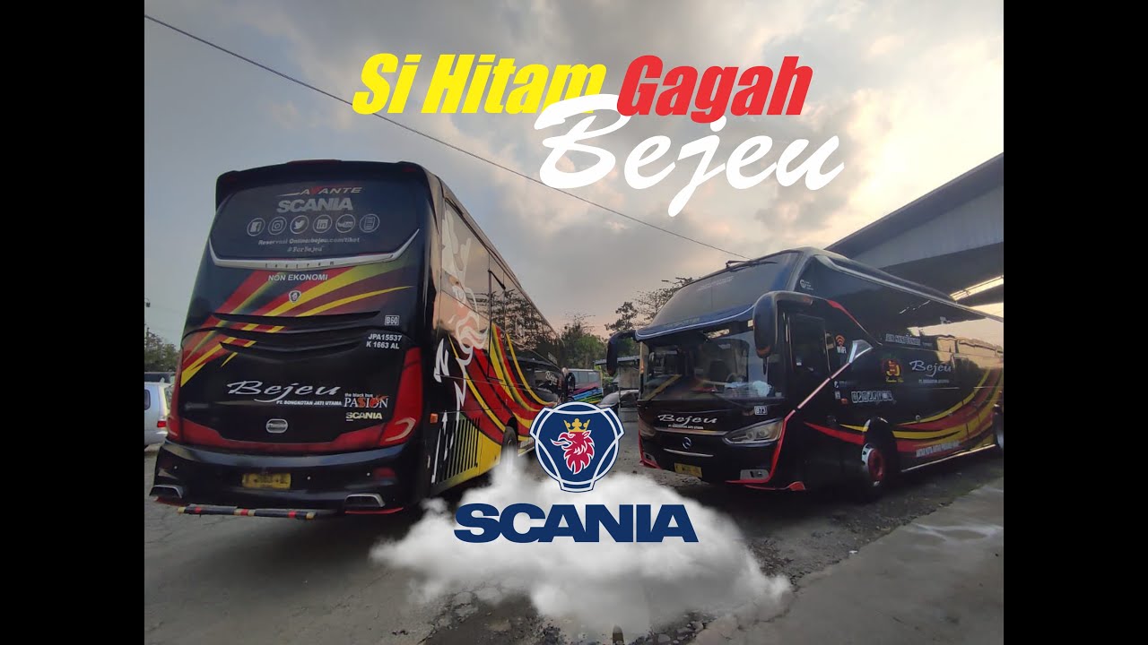 PO. BEJEU - Si Hitam Gagah | Sunset di Garasi Bus Bejeu - YouTube