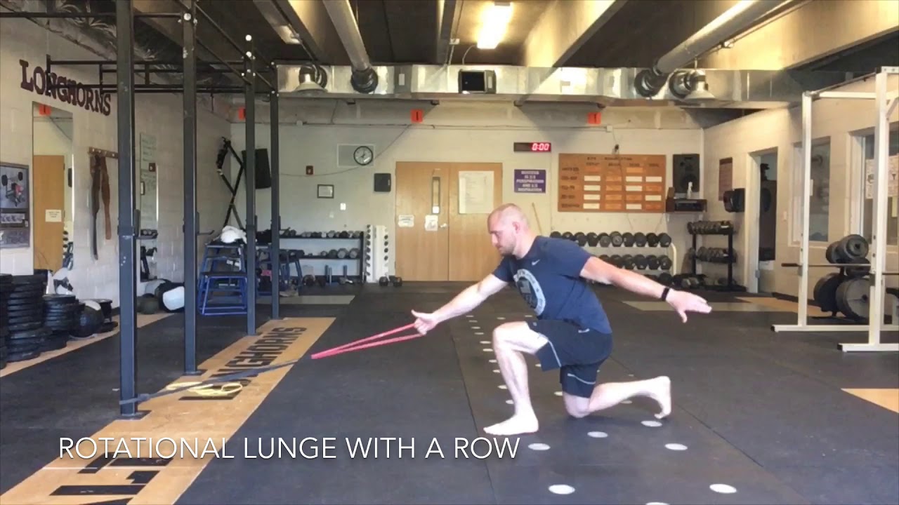 Rotational Lunge with a Row - YouTube
