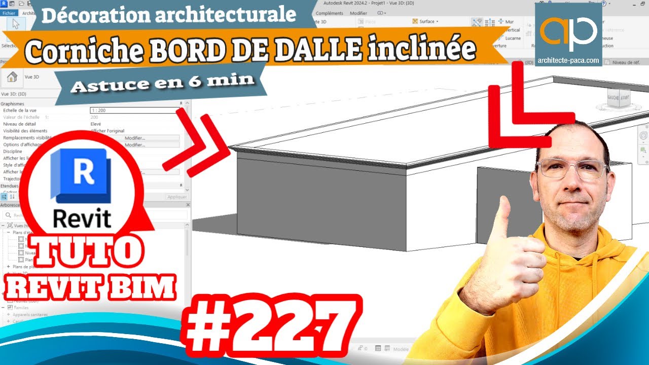 Bord de Dalle incliné REVIT pour Corniche décorative - Tuto gratuit en ...