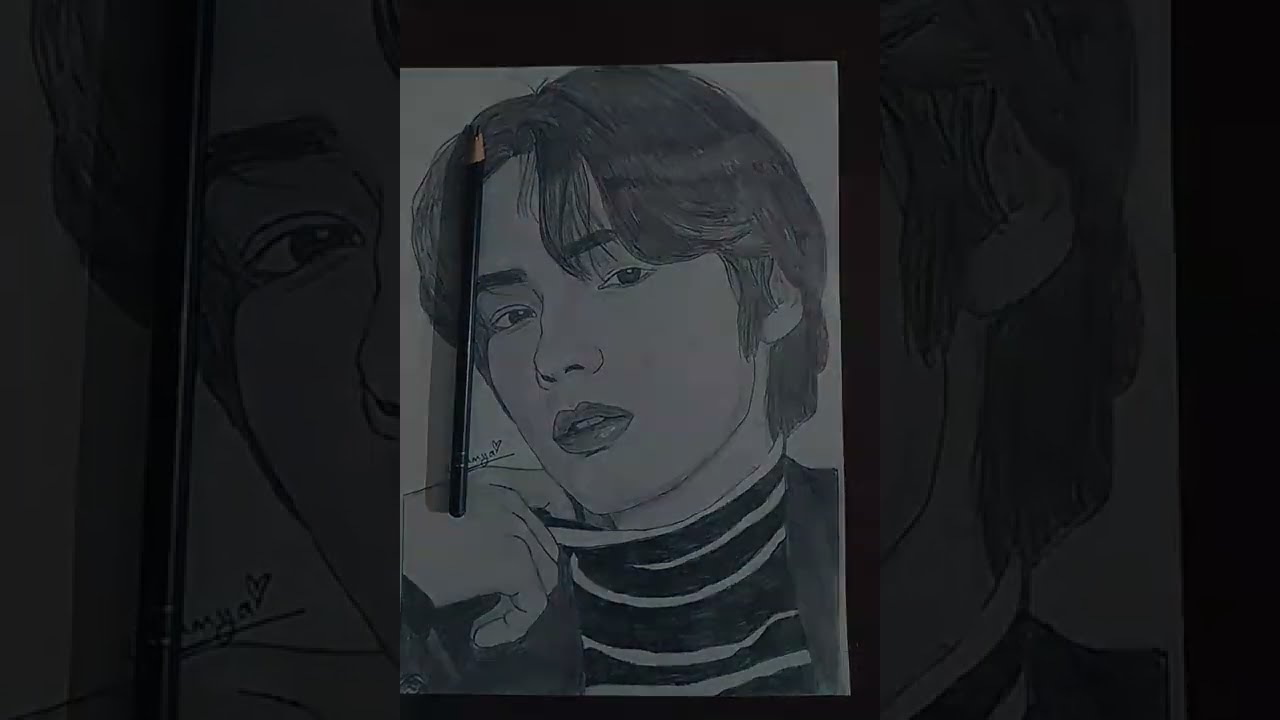 How to draw || txt huening kai drawing (can i get 100 likes for this ...