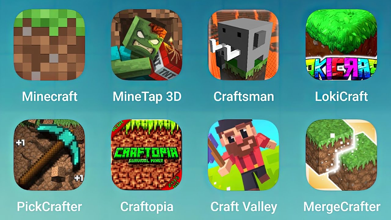 Minecraft, MineTap 3D, Craftsman, Lokicraft, PickCrafter, Craftopia ...