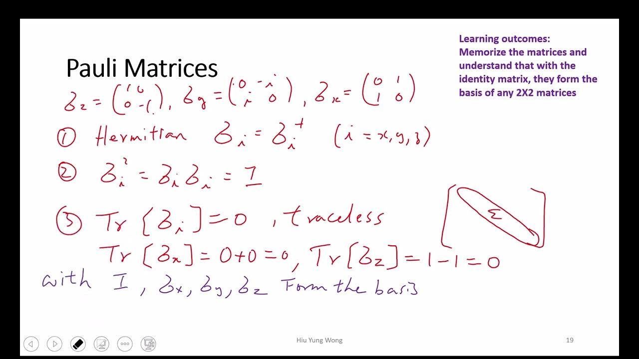 L4-4 Pauli Matrices Part I - YouTube