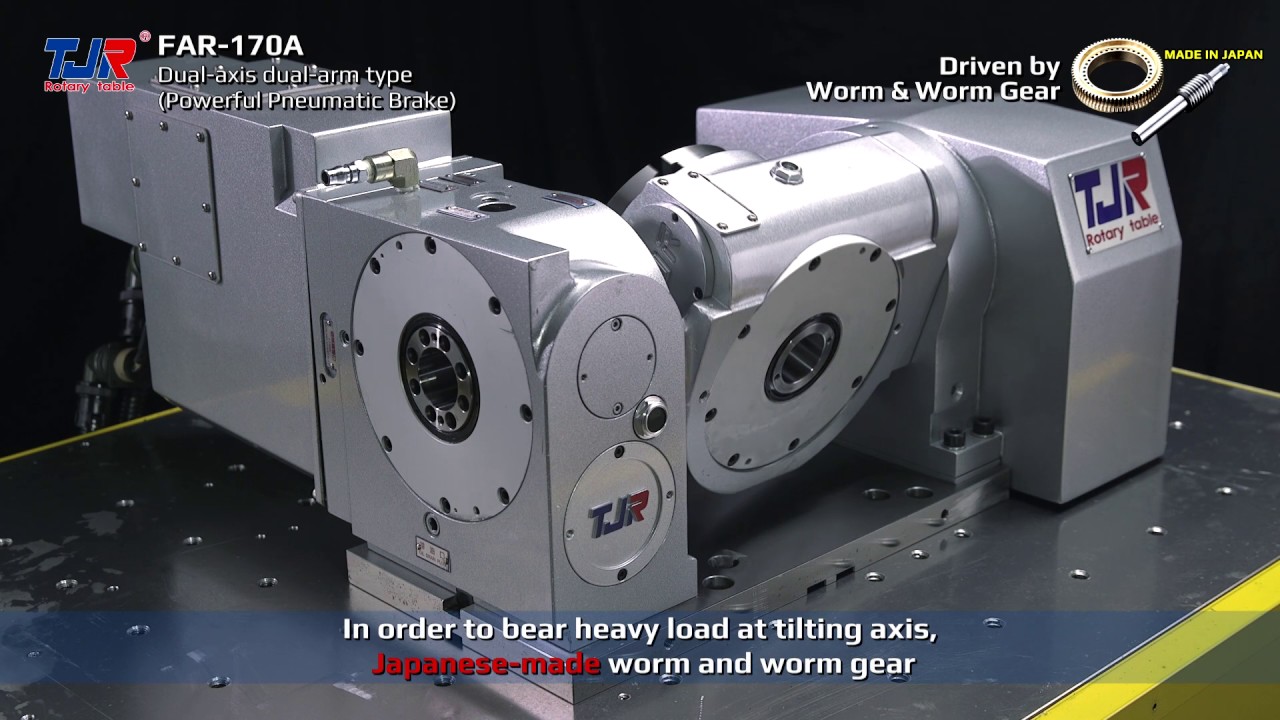 FAR 170A Pneumatic Brake Tilt Rotary Table - YouTube