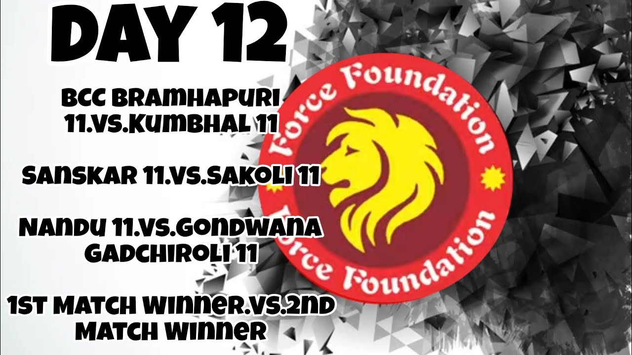 12TH DAY MATCH OF 2022 | FORCE FOUNDATION | DESAIGANJ WADSA - YouTube