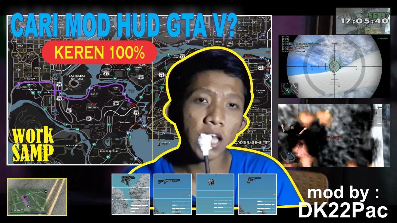 CARA UBAH HUD GTA SAMP MENJADI GTA 5 DI PC KENTANG, MOD HUD BY DK22PAC ...