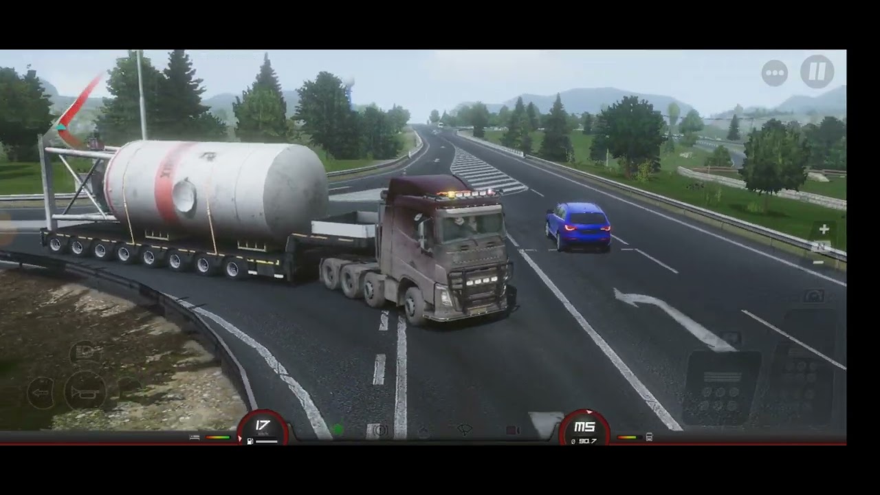 ♧019 transporting industrial silo to an off-road location and driving ...