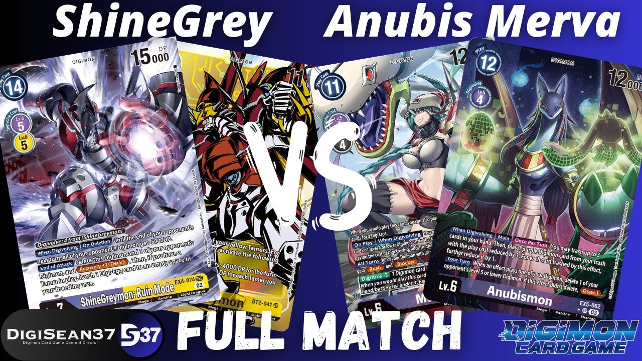 ShineGreymon Ruin Mode Turbo VS Anubismon Mervamon Loop | Digimon Card ...