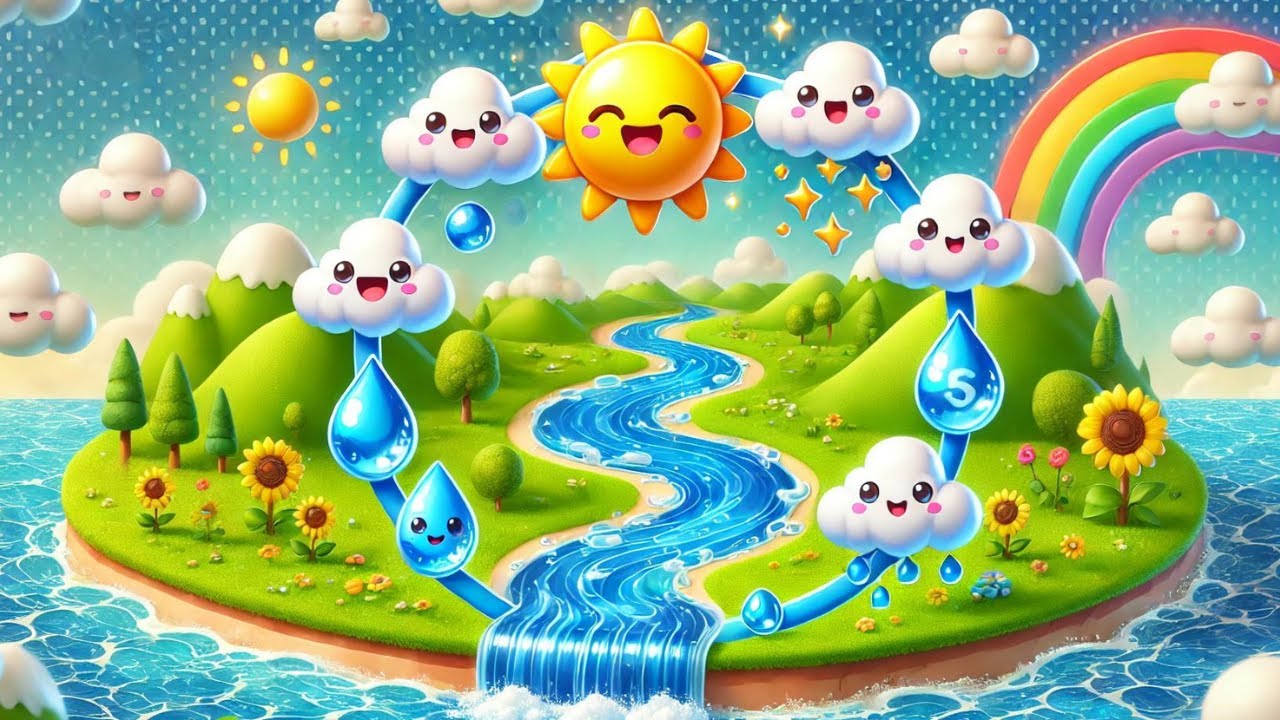 The Water Cycle Song for Kids | Learn Evaporation Process | Nursery ...